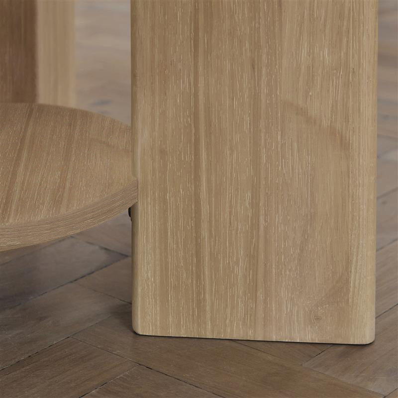 Marlon Whitewash Oak Round Dining Table Set - 4 Seater - Freya Sand Di ...