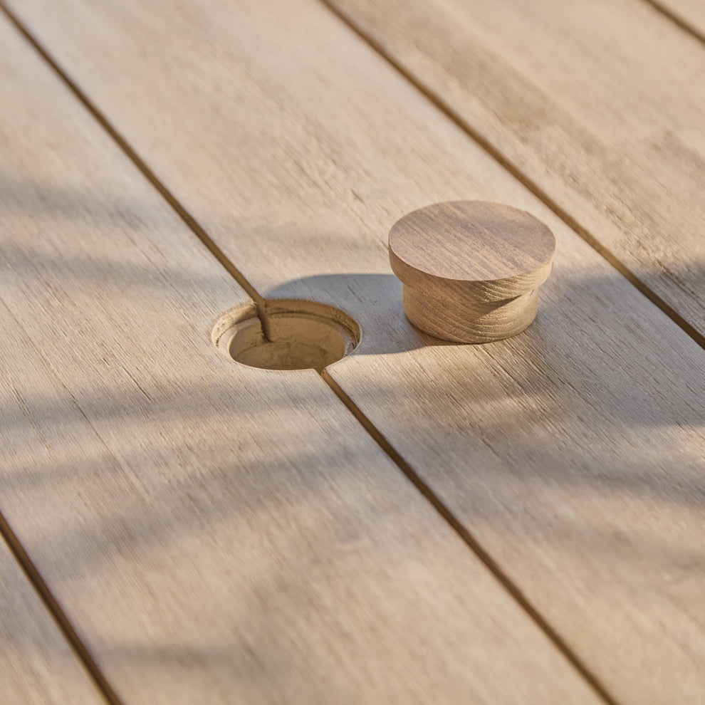 Shiro 8 Seater Wooden Garden Dining Table - Brushed Light Acacia ...