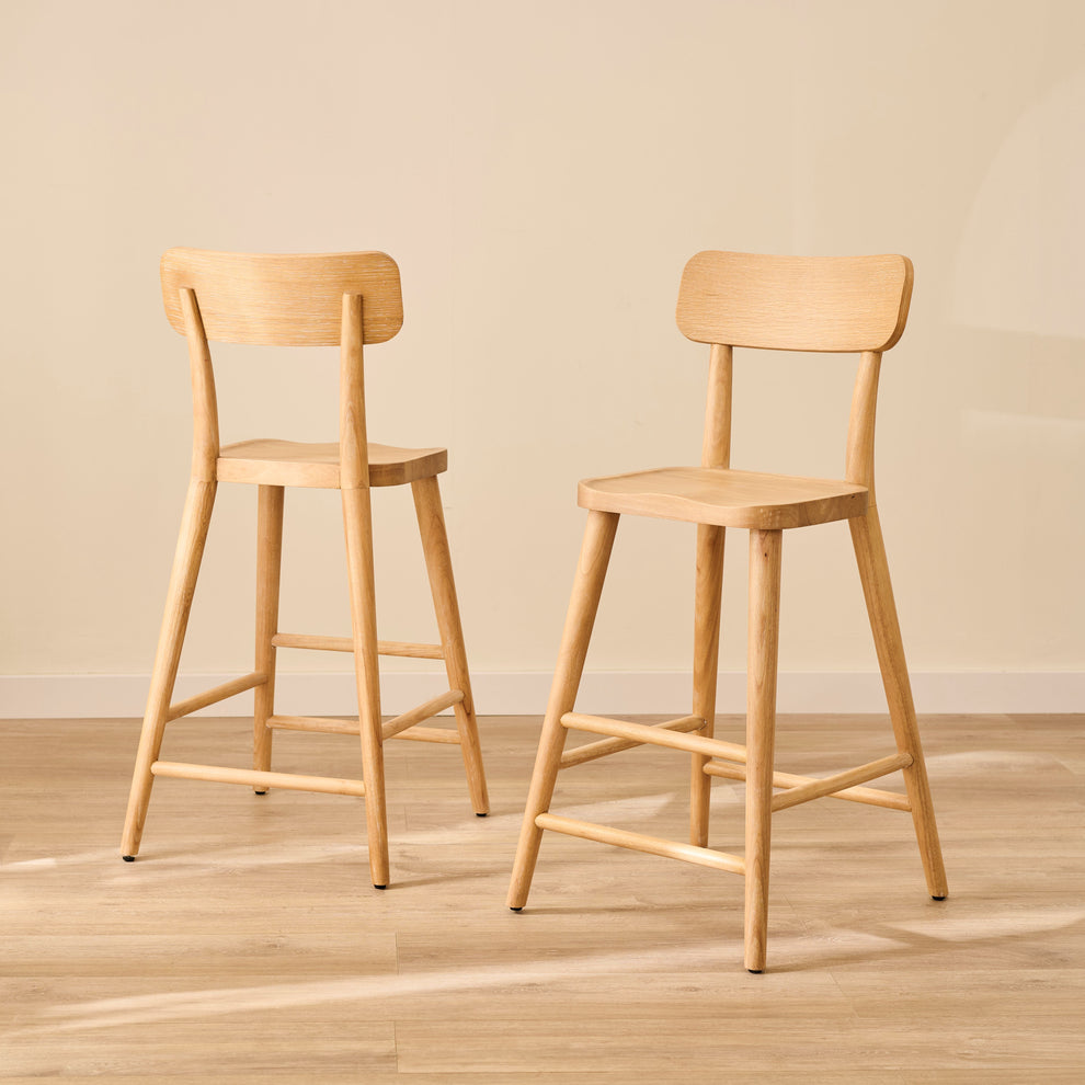 Silvester Whitewash Bar Stool with Backrest – Laura James Ireland