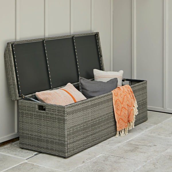 Rattan Natural Brown Polywood Storage Bench - Laura James – Laura James ...