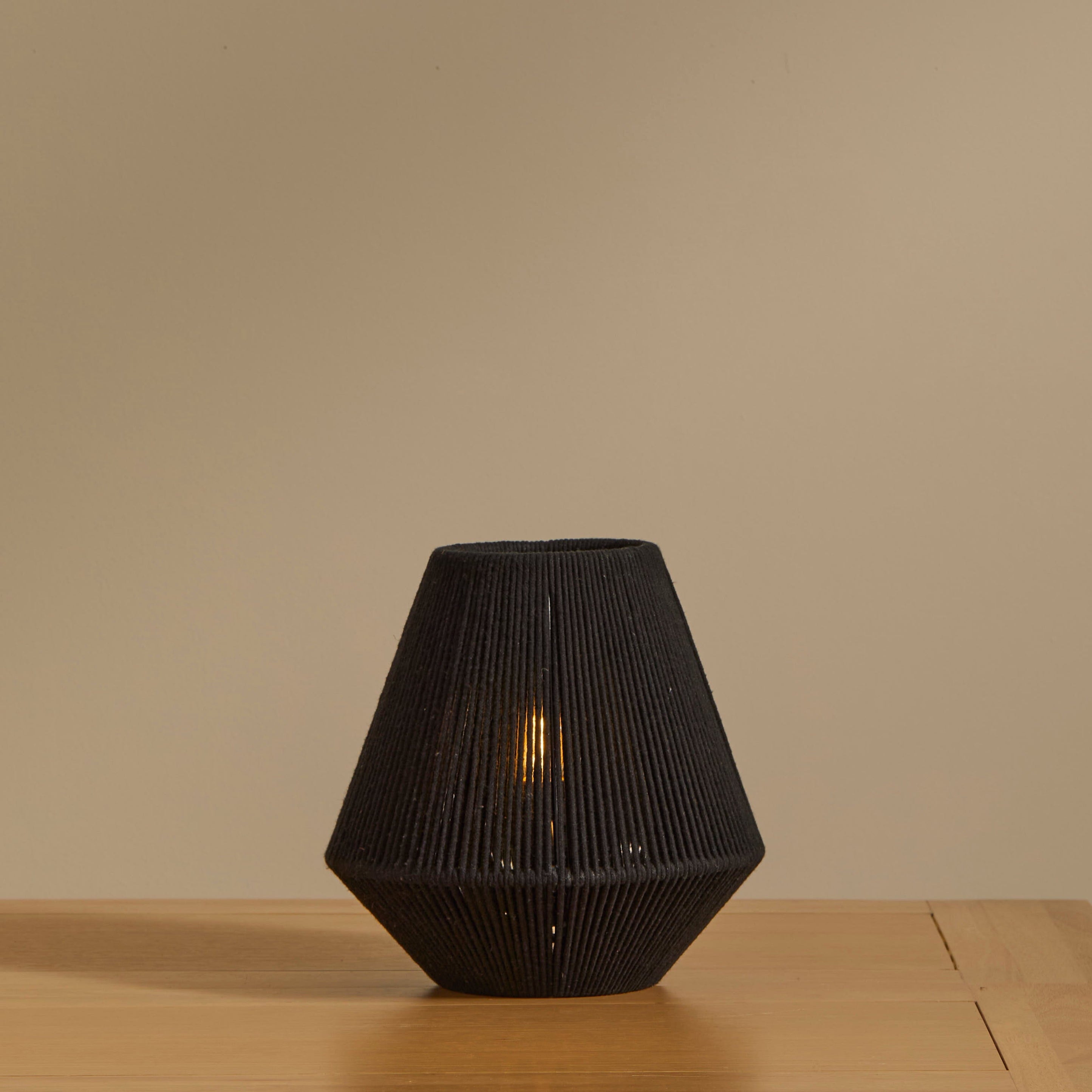 Neri Small Black Cotton String Table Lamp - Laura James – Laura James ...