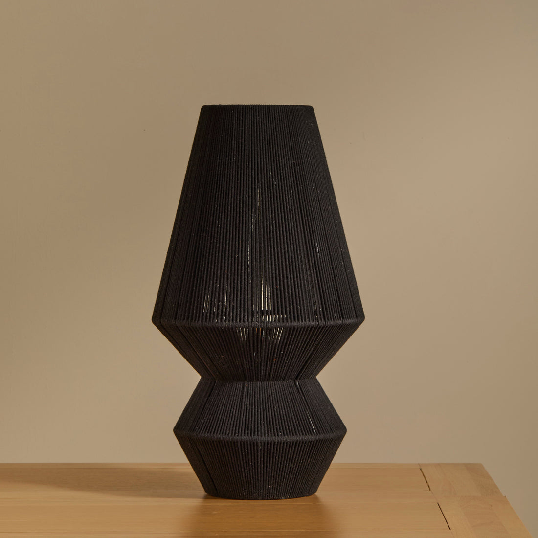 Neri Large Black Cotton String Table Lamp - Laura James – Laura James ...