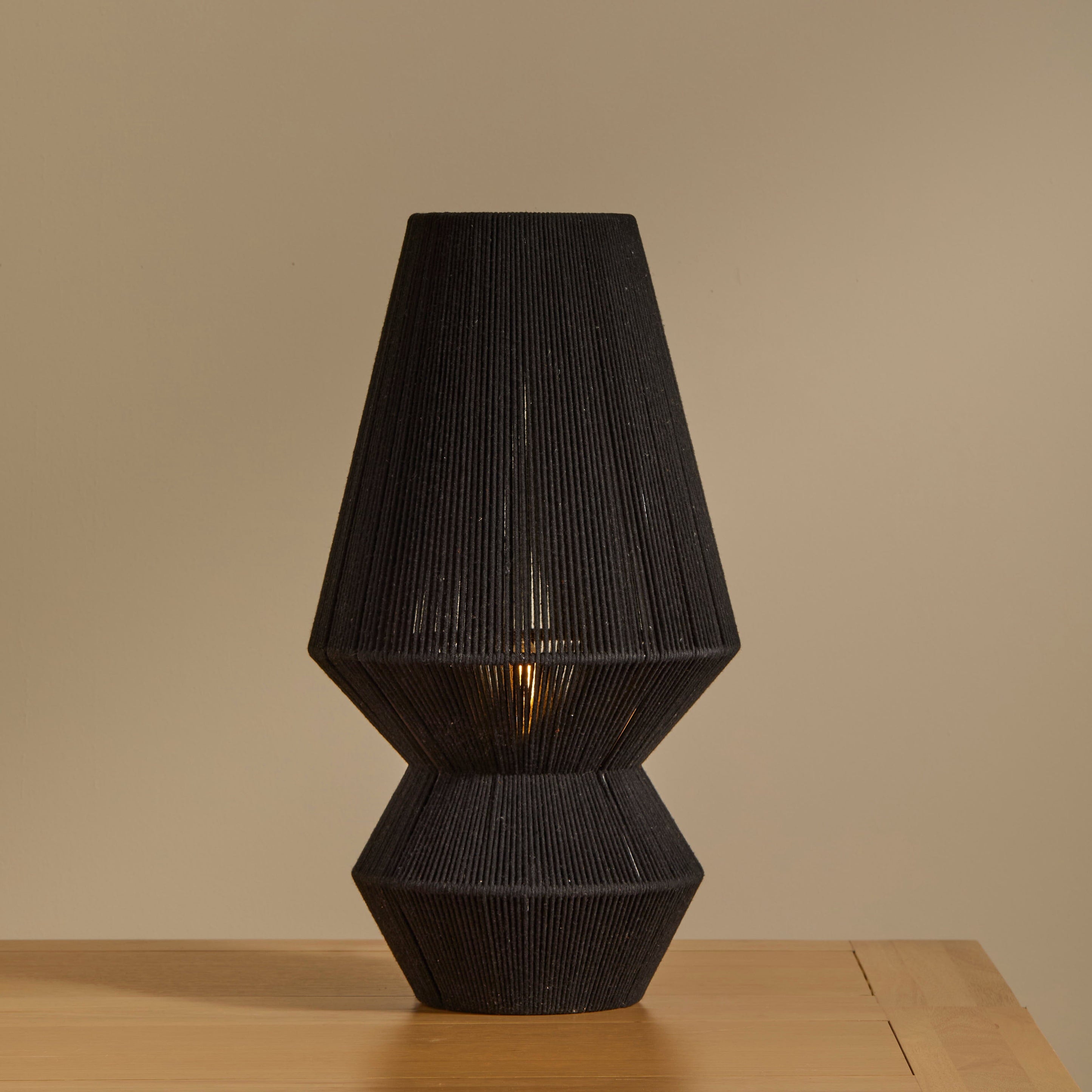 Neri Large Black Cotton String Table Lamp - Laura James – Laura James ...