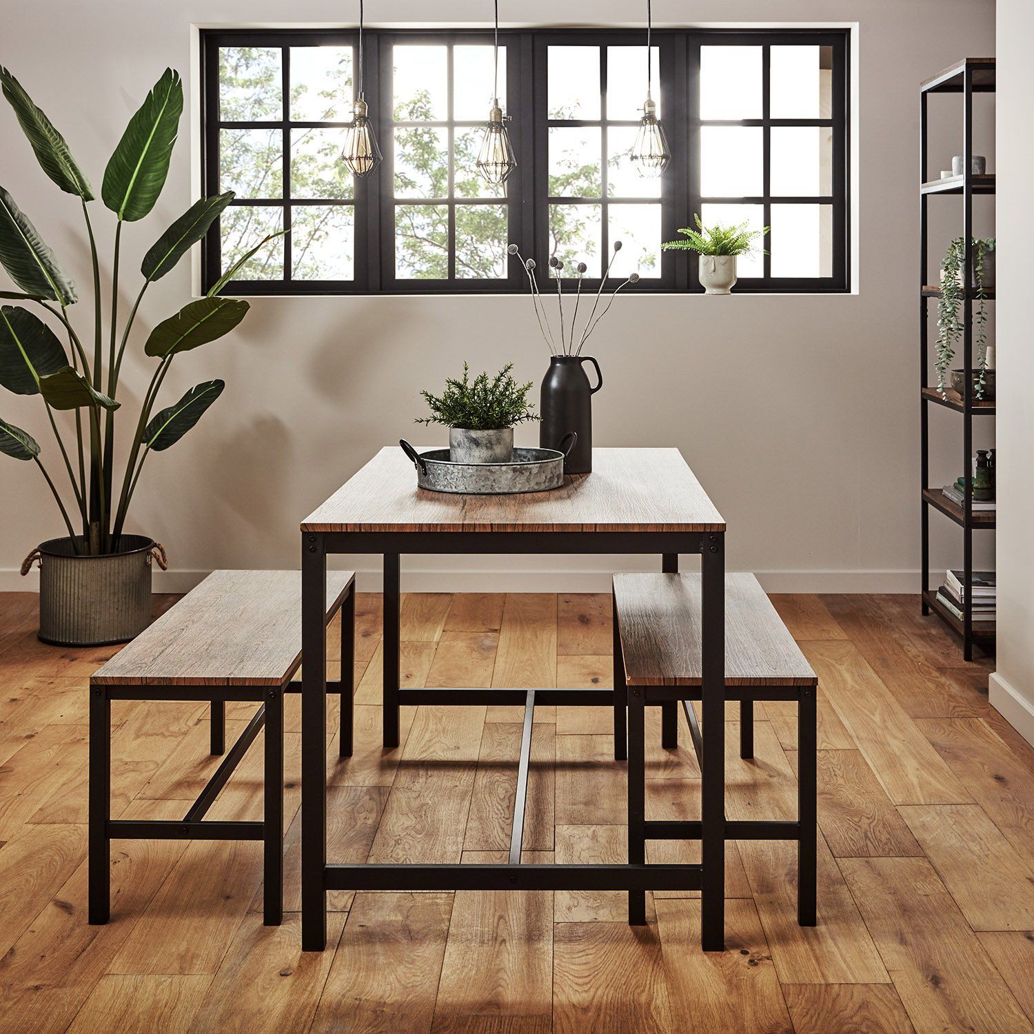 Sheffield dining table set – 4 seater – 2 dining benches - Laura James ...